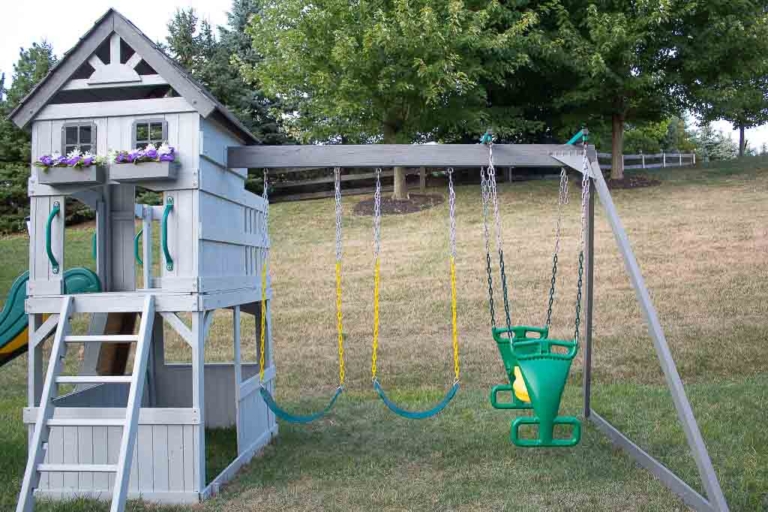 Our Swing Set Makeover: How to Make Old Look New Again - The Lived-in Look